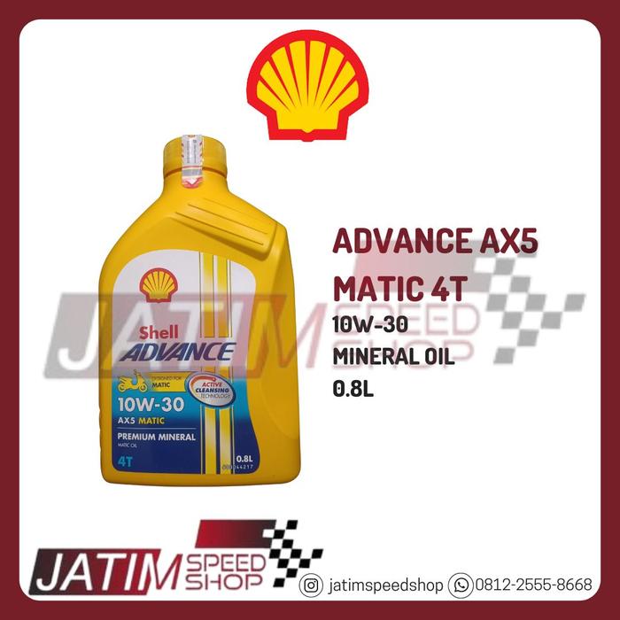 Jual Oli Shell Advance AX5 Matic 4T 10w-30 Mineral Oil 800mL + Pack ...