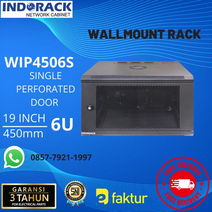 Jual WIP4506S INDORACK WALLMOUNT DEPTH 450MM 6U SINGLE PERFORATED DOOR ...