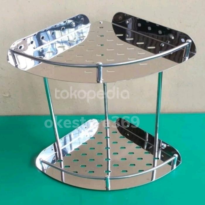 Jual Rak Stainless Sudut 2 Susun / Rak Sabun Shampo Kamar Mandi Di ...