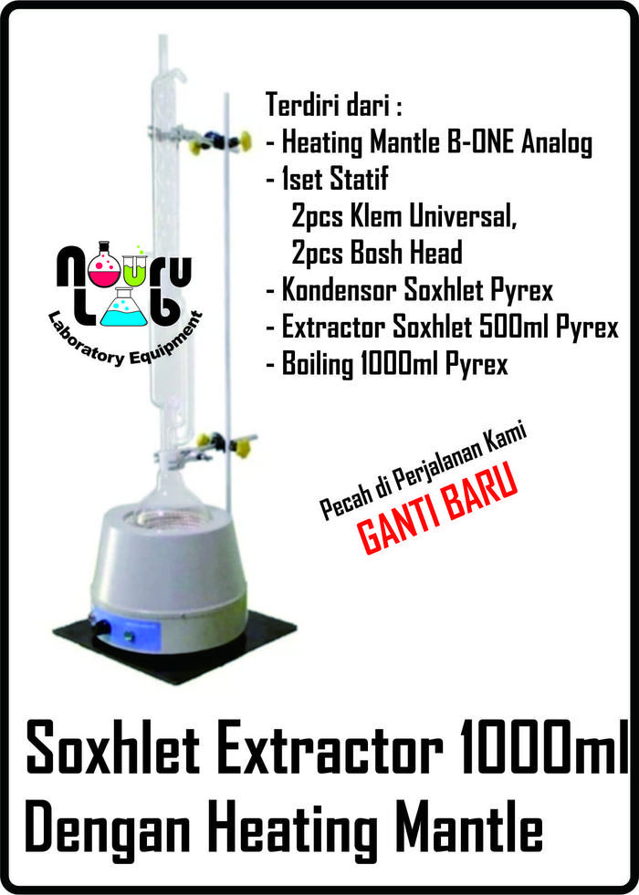 Jual Soxhlet Extractor 1000ml Dengan Heating Mantle - Kab. Bandung ...