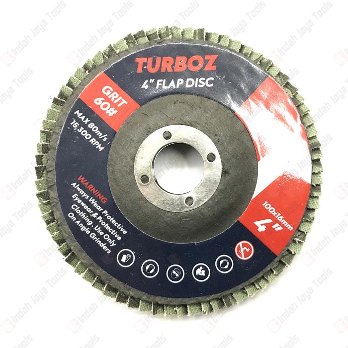 Jual TURBOZ Flap Disc Grit 40 60 80 100 120 180 240 320 Amplas Tumpuk ...