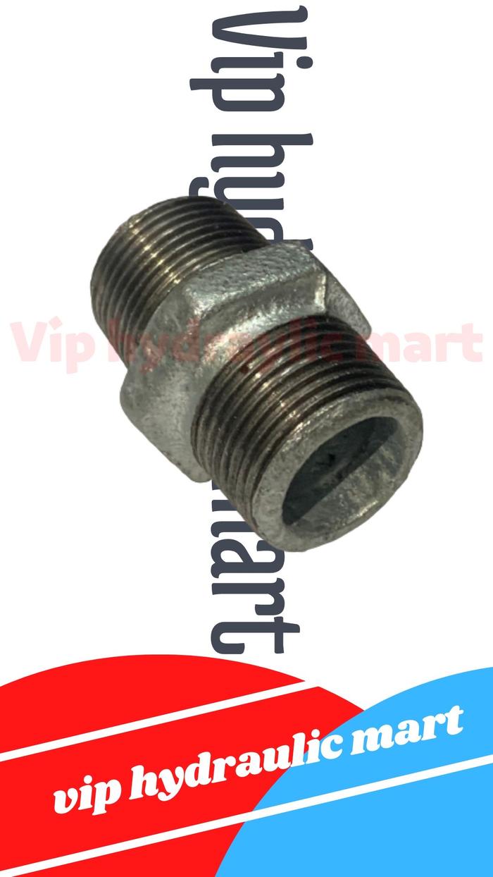 Jual Fitting doble neple galvanized 1/2" / dobel nepel/ galvanis/ 1/2 ...