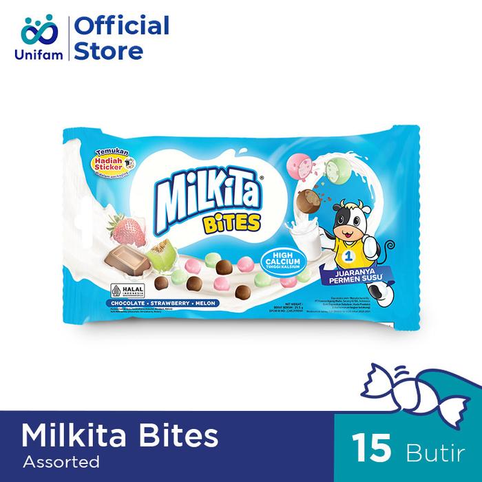 Jual Milkita Bites 1 Pack - Permen Susu Cokelat, Stroberi, & Melon ...