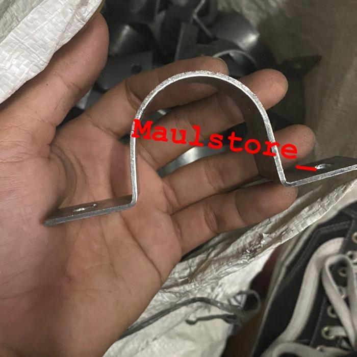 Jual klem / clamp omega untuk pipa bahan galvanis tebal ukuran 1" inch ...