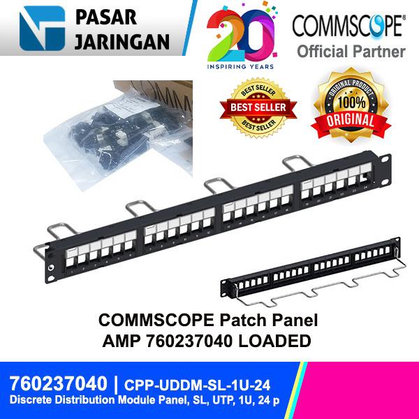 Jual COMMSCOPE AMP Patch Panel SL Series 24 Port Cat. 6 Loaded ORIGINAL ...