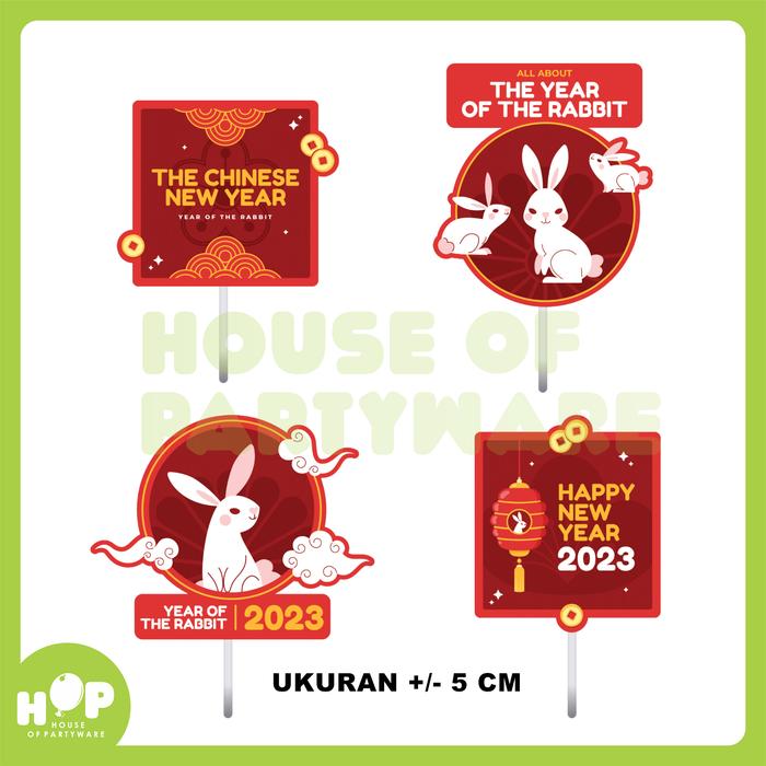 Jual Cake Topper Chinese New Year / Hiasan Kue Imlek CNY 2023 Rabbit ...
