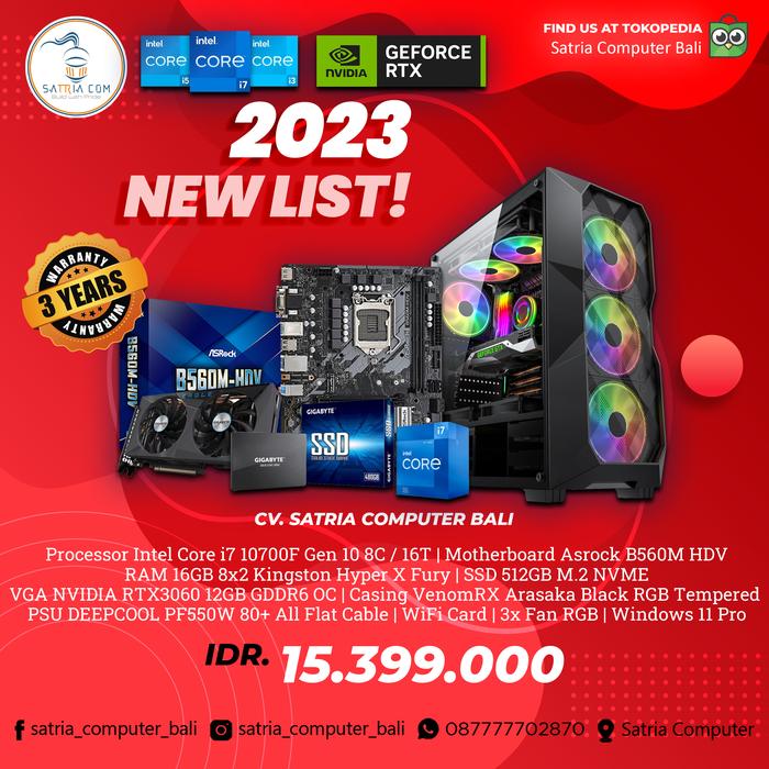 Jual RAKITAN PC GAMING INTEL CORE I7 10700F/16GB/RTX 3060/SSD M.2 NVME 512 - Kota Denpasar ...