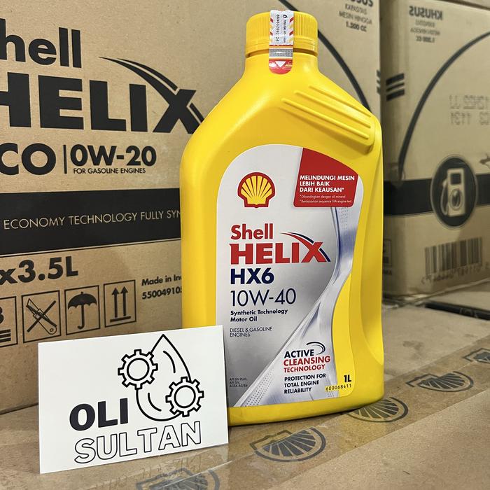 Jual OLI SHELL HELIX HX6 10W-40 | HX6 1 LITER | BARCODE HIJAU ORIGINAL ...