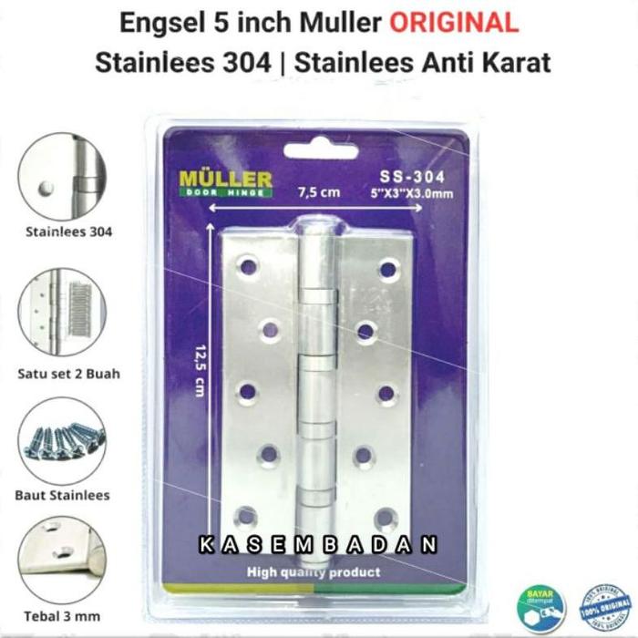 Jual Engsel pintu rumah stainless muller 5inch engsel jendela pintu ...