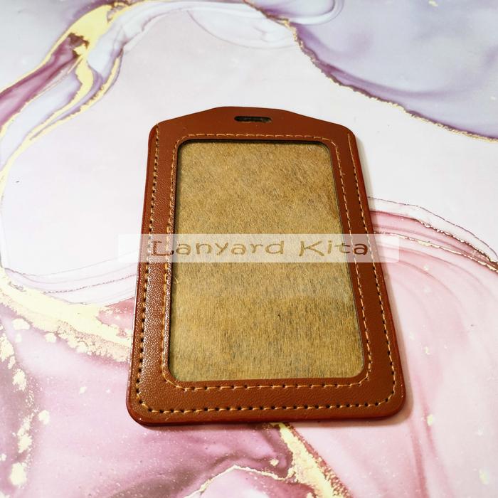 Jual CARD HOLDER TEMPAT ID CARD SYNTHETIC 1 SLOT Biru Hitam - Cokelat ...
