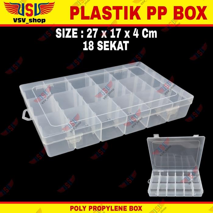 Jual Kotak Plastik 18 Sekat Penyimpanan Box Plastik PP Case Plastic ...