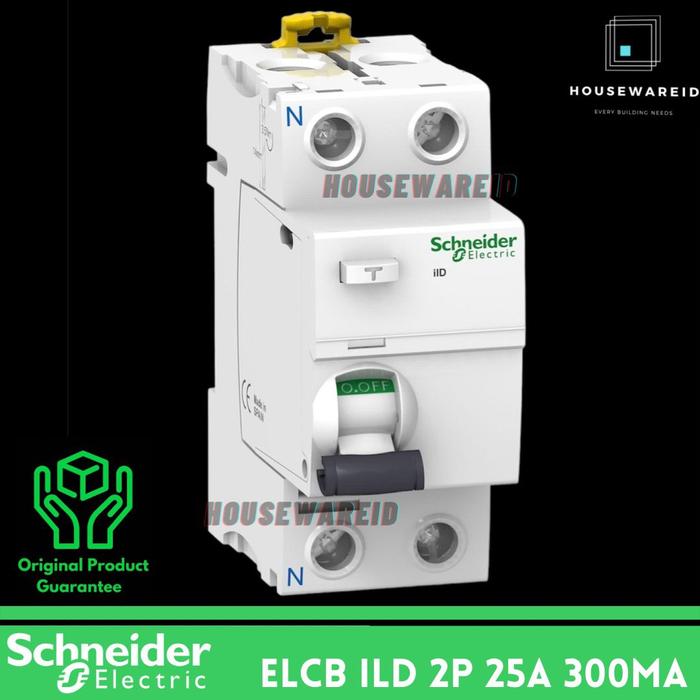 Jual ELCB RCCB Schneider 2p 25a 300mA A9R74225 ilD 2 Phase 2 Pole Original - Jakarta Pusat ...