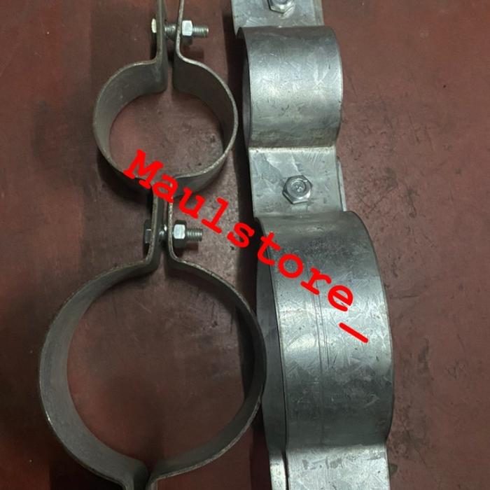 Jual klem / clamp double bahan galvanis plat tebal ukuran 1 1/2 x 3/4 ...