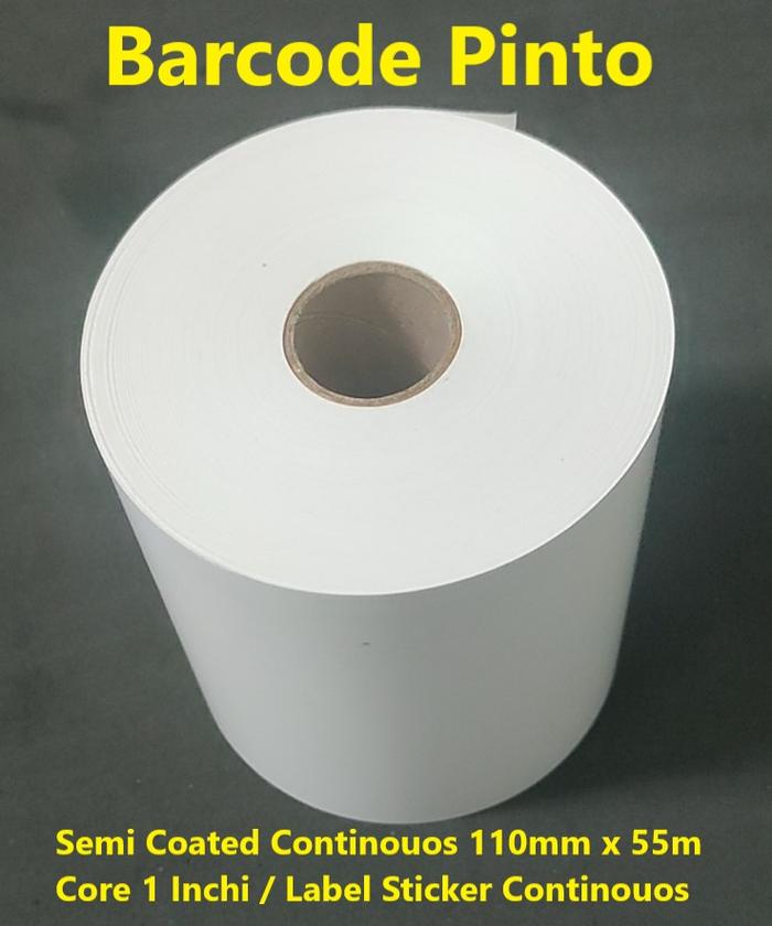 Jual Semi Coated Continuous 110mm x 55m Core 1 inchi , Label Stiker ...