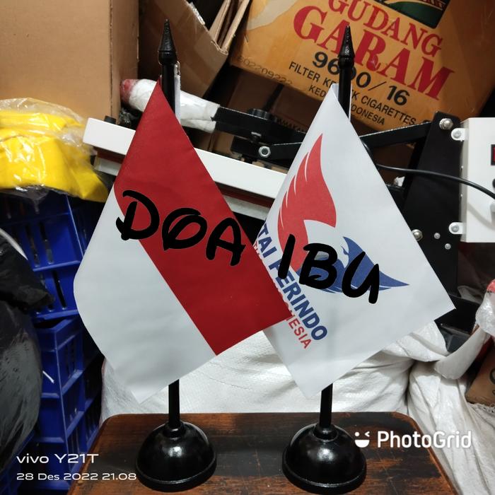 Jual tiang kayu meja+bendera meja partai PERINDO+INDONESIA - Jakarta ...