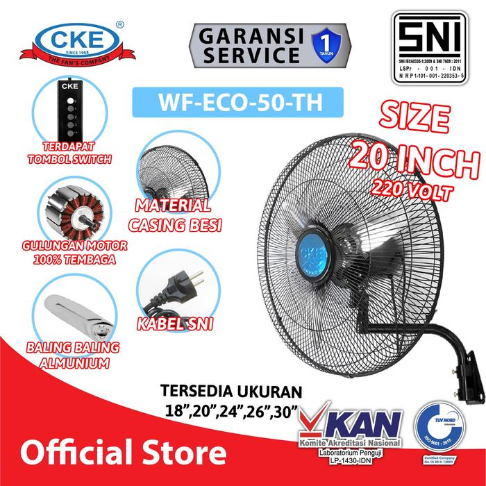 Jual Wall Fan CKE WF-ECO-50-TH 20 Inch Kipas Angin Dinding Tembok ...