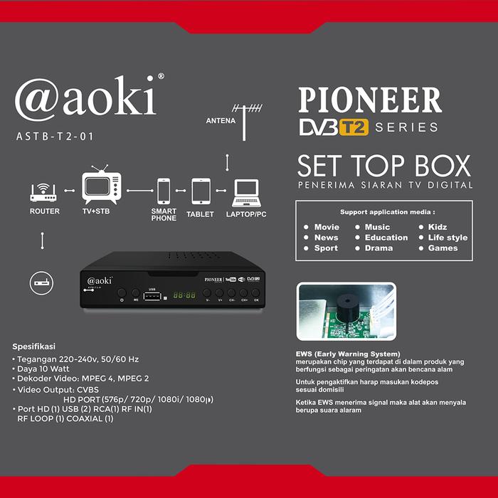 Jual Aoki Stb Set Top Box Tv Digital Receiver Penerima Siaran Full Hd ...