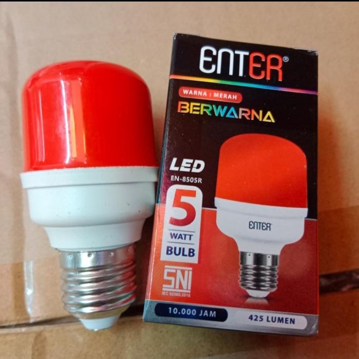 Jual Lampu Led Kapsul Enter 5 Watt E27 Kuning/Hijau/Merah/Biru/Ungu ...