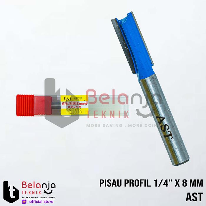 Jual AST Mata Pisau Profil Kayu Straight Bit 1/4 Inch X 8 MM Router ...