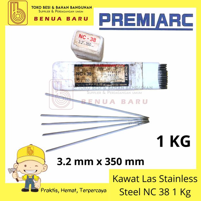 Jual Kawat Las Stainless NC 38 3.2 MM x 350 MM PREMIARC / NC 38 3.2 MM - Kab. Bekasi - Benua ...