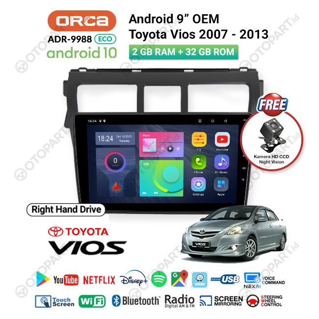 Jual Head Unit TV Android 9″ inch + Frame OEM Toyota VIOS ORCA - NEW ...