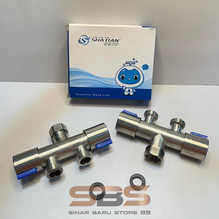 Jual Stop Kran Shower Double Stop 2 On Off Stainless Steel - Jakarta ...