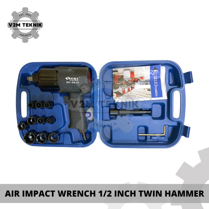 Jual BENZ Air Impact Wrench 1/2 Inch Twin Hammer / Bor Angin Buka Baut ...