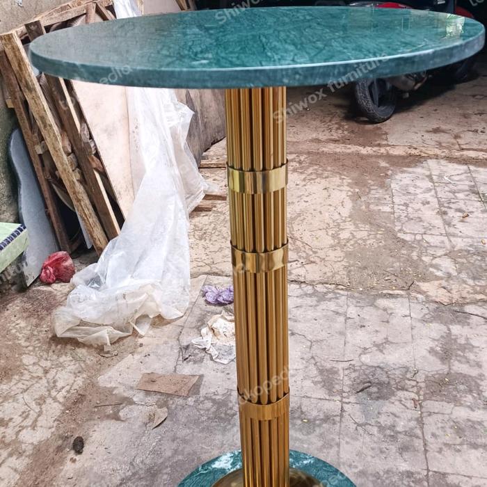 Jual MEJA BAR BULAT STAINLESS GOLD TOP MARMER IMPORT - MEJA CAFE MODERN ...