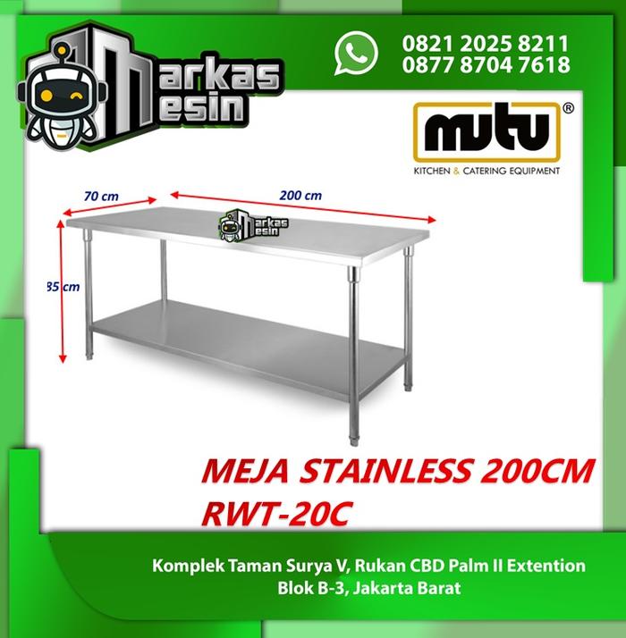 Jual Meja Stainless Steel 2 Meter Working Table Dapur Restoran RWT-20C ...