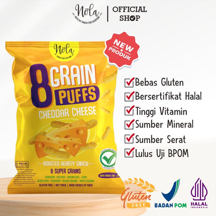 Jual Nola 8 Grain Puffs Cheddar Cheese (Rasa Keju Cheddar) 50 Gram ...