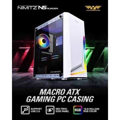 Jual CASING CPU ARMAGGEDDON NIMITZ N5 AURORA GAMING WHITE - Jakarta ...