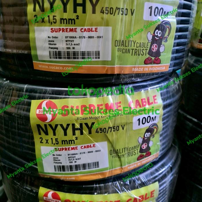 Jual Kabel Listrik NYYHY 2x1,5mm SUPREME Roll 100m - NYMHY (Black ...