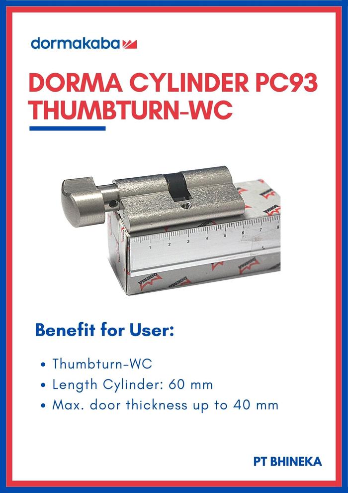 Jual Dorma Cylinder PC93 Kunci-Thumbturn dormakaba PC 93/61 - Jakarta ...