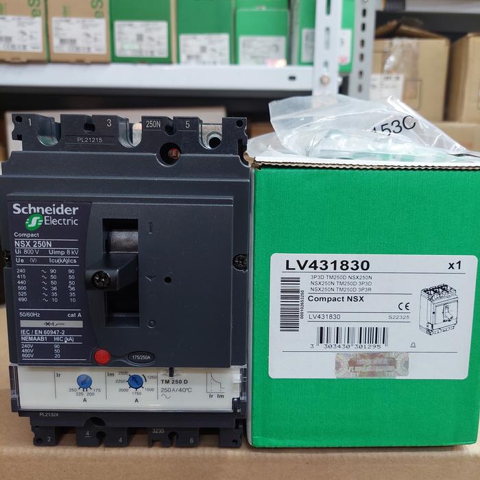 Jual MCCB NSX250N 50KA 3P-175-250A LV431830 TM250D SCHNEIDER ORIGINAL ...