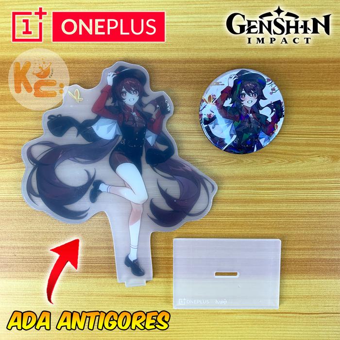 Promo NEW 2022 Genshin Impact x OnePlus Standing Acrylic HuTao Model ...