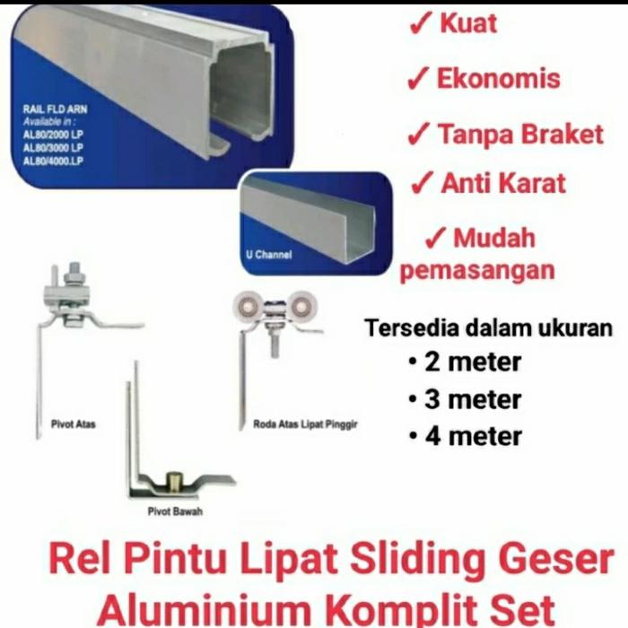Jual Paket Folding Rail/Rel Pintu Lipat Sliding Gantung Aluminium 2 ...