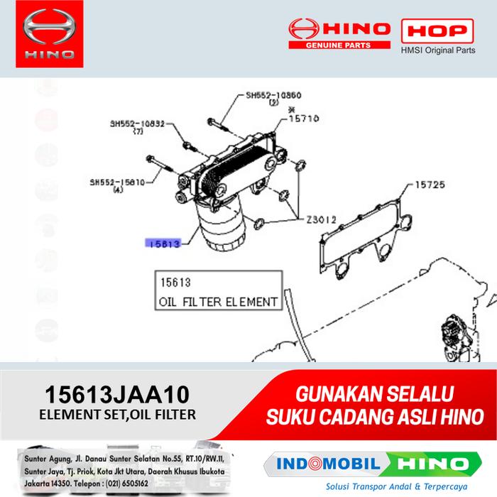 Jual FILTER OLI RANGER EURO 4, (15613-JAA10) ELEMENT SET,OIL FILTER ...