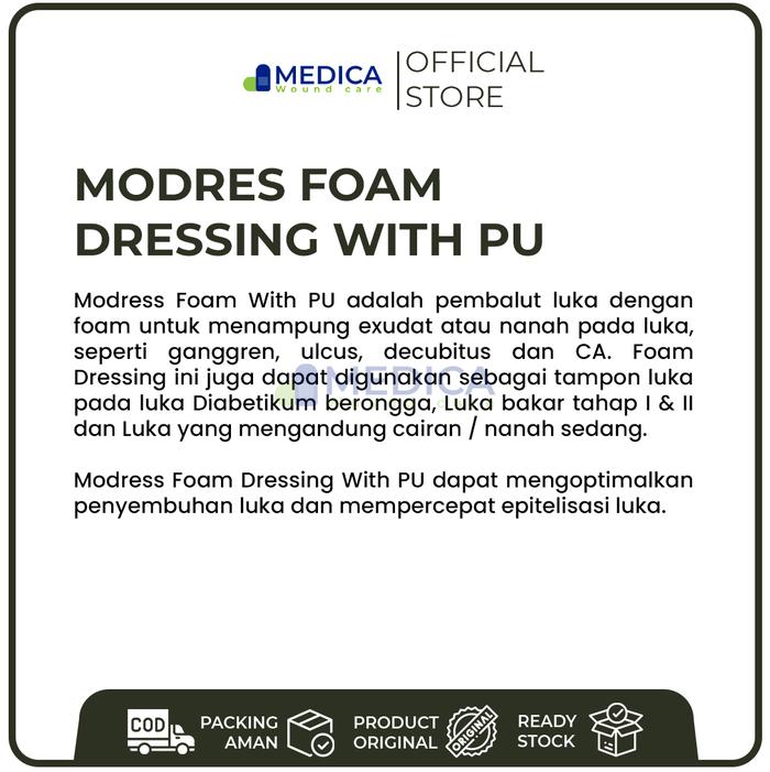 Jual Modres Foam Dressing With Pu 10x20/plester Luka (harga 1 Pcs) Di ...