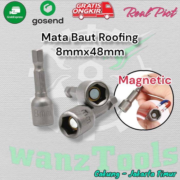 Jual Mata Baut Roofing 8mm x 48mm / Magnetic Nut Setter / Magnetic Hex ...