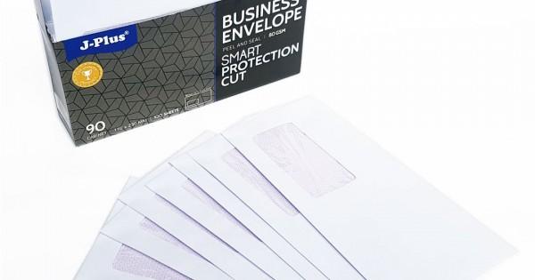 Jual Amplop Putih No 90/ 80 GSM Jendela Kiri merk J-Plus ( Isi 100 lbr ...