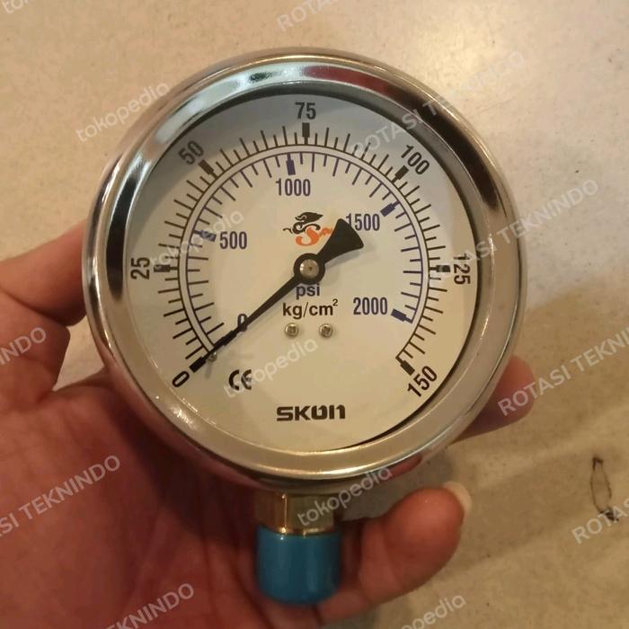 Jual Pressure Gauge SKON Stainless 4" inch / 2000 psi - Jakarta Barat - ROTASI TEKNINDO | Tokopedia