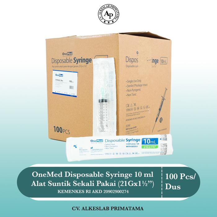 Jual Disposable syringe 10ml OneMed / Spuite 10cc Box Isi 100pc ...