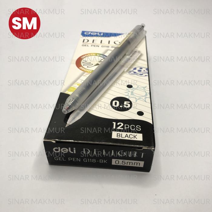 Jual Gel Pen/Pen Tinta Cetek 0.5mm Warna-Warni Transparan DELI G118 ...