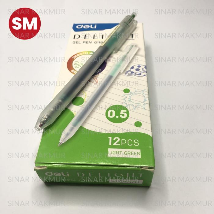 Jual Gel Pen/Pen Tinta Cetek 0.5mm Warna-Warni Transparan DELI G118 ...
