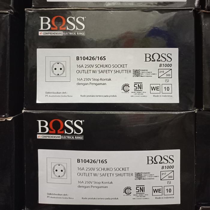 Jual Stop Kontak 1 Gang B1000 Merek Boss tipe-B10426/16S 16amper 250V ...