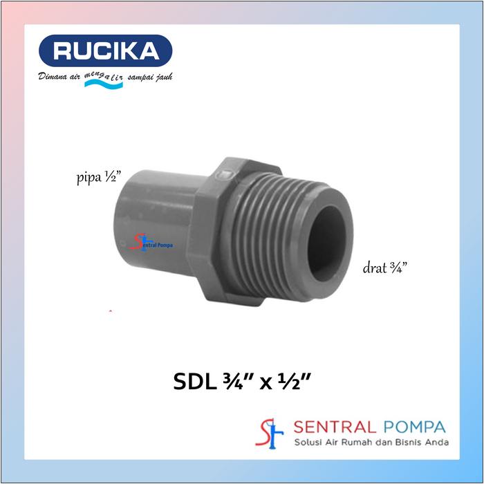 Jual Soket Drat Luar SDL PVC 3/4 x 1/2 inch Rucika AW Valve Socket - Kota Bandung - Sentral ...
