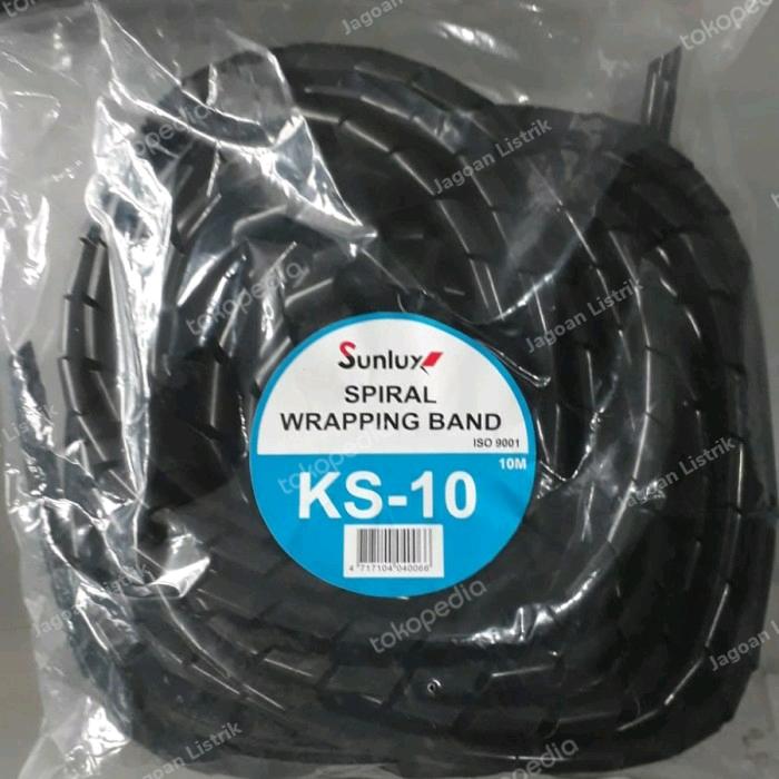 Jual Kabel Spiral KS10 Wrapping Band KS 10 Hitam Pelindung Kabel 10m ...