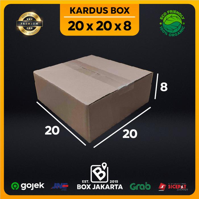 Jual KARDUS BOX uk 20x20x8 CM Kotak Packaging Corrugated SHEET POLOS ...