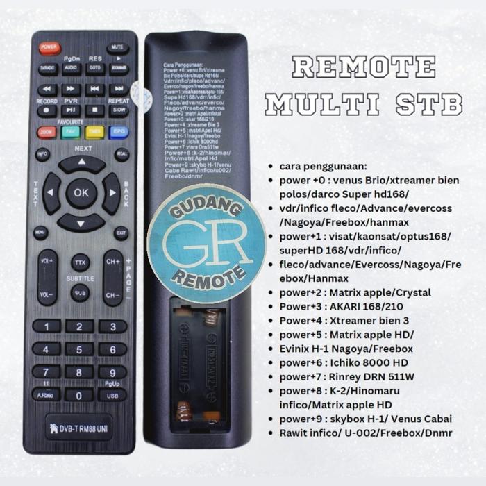 Jual Remote remot STB multi matrix apple HD/advance/ichiko/skybox DLL ...