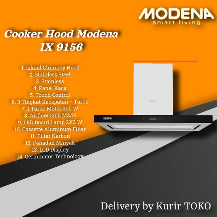 Jual Cooker Hood Modena IX9156 Exhaust Modena ix 9156 Hood Island ...